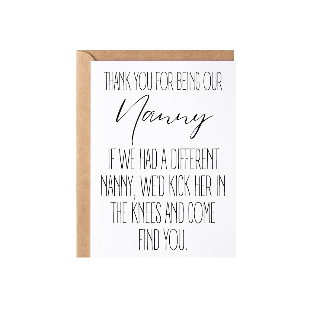 Nanny Gift, Card | Thank You Nanny Present Idea, Funny Nanny ...