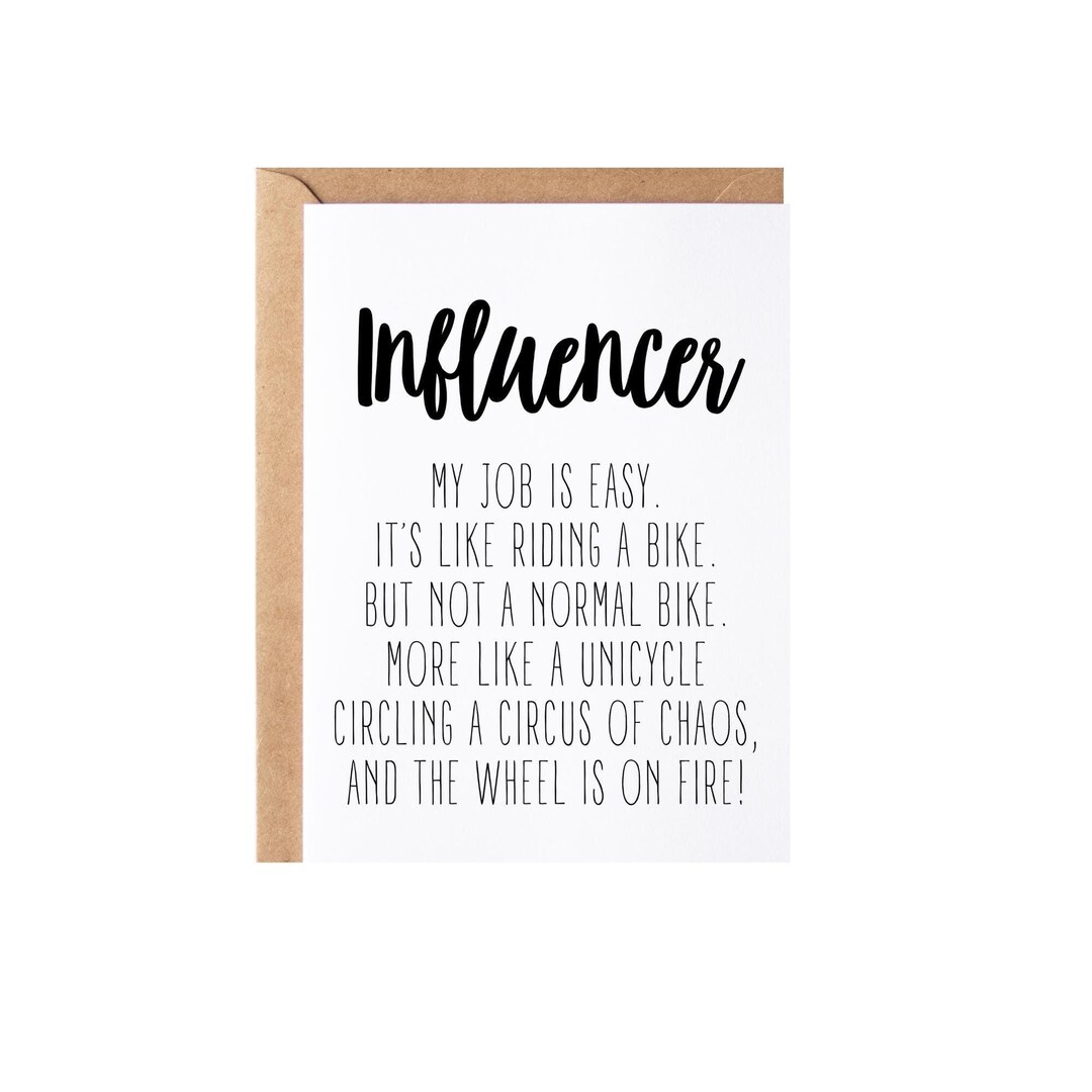 Influencer Gift, Card | Funny Influencer Thank You Appreciation Present ...