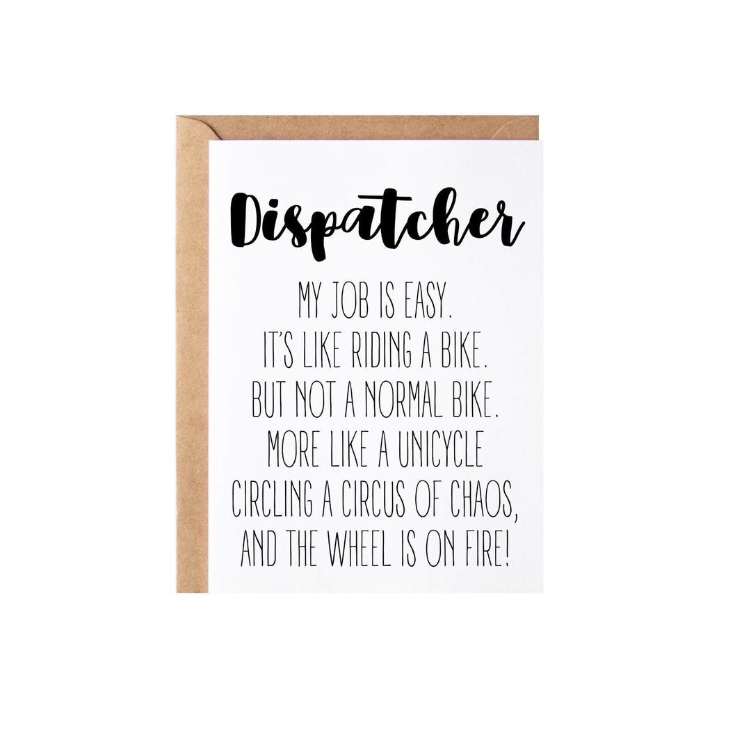 Dispatcher Gift, Card | Funny Dispatcher Thank You Appreciation Present ...