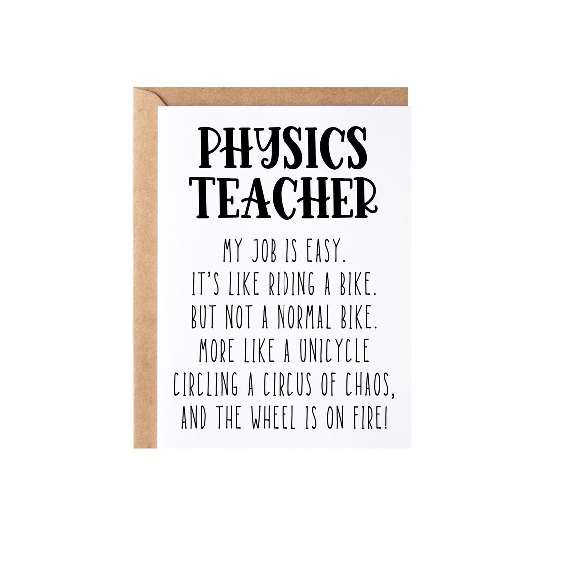 Physics Teacher Gift, Card | Funny Physics Teacher Thank You ...