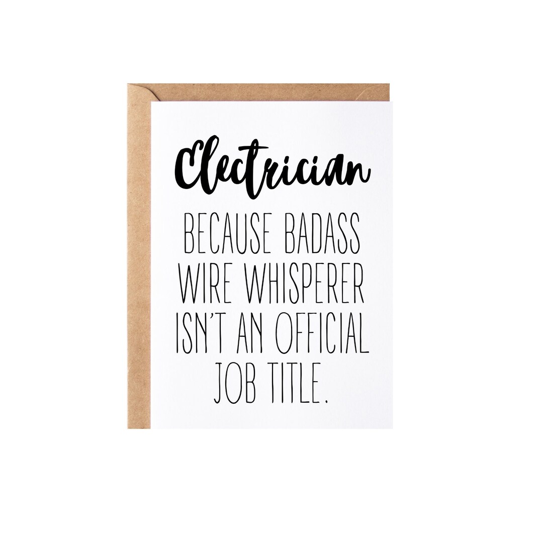Electrician Gift, Card | Funny New Electrician Graduation Gift Idea ...