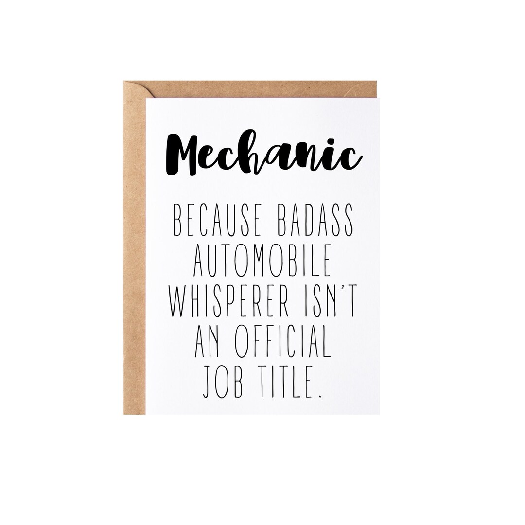 Mechanic Gift, Card | Funny Automobile Mechanic Thank You Present Idea ...