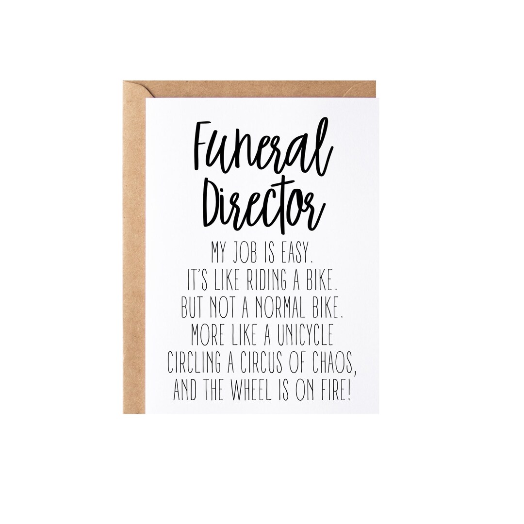 Funeral Director Gift, Card | Funny Funeral Director Thank You ...