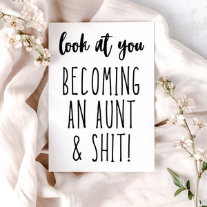 Becoming an Aunt Gift, Card | Funny Promoted to Auntie Congratulations ...