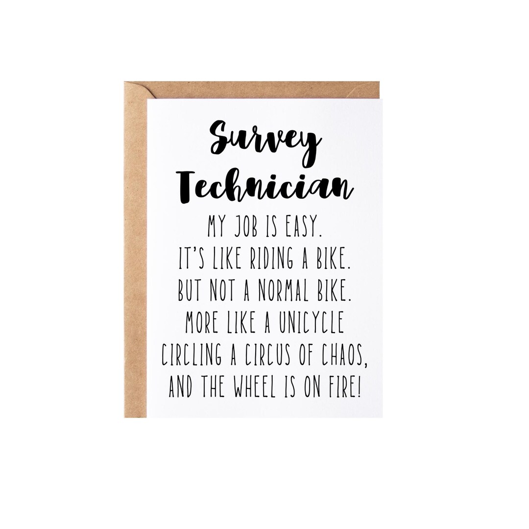 Survey Technician Gift, Card | Funny Survey Technician Thank You ...
