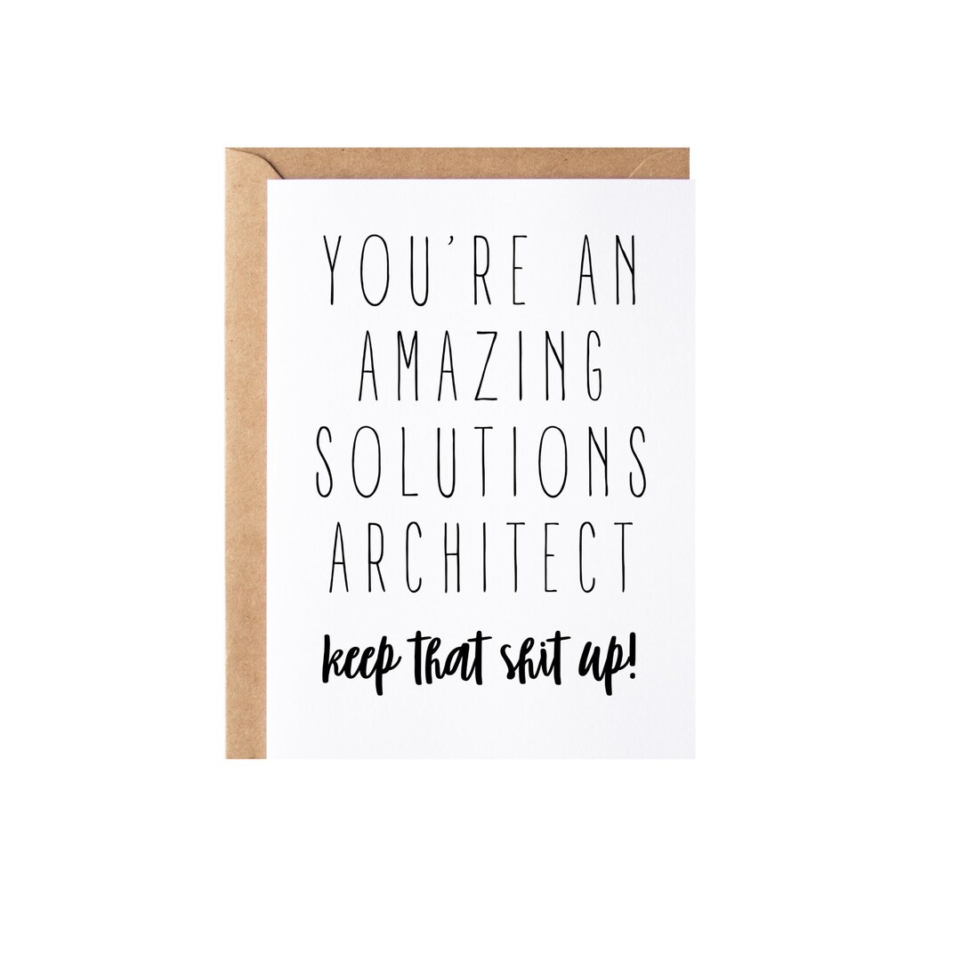 Solutions Architect Gift, Card | Funny Solutions Architect Thank You ...
