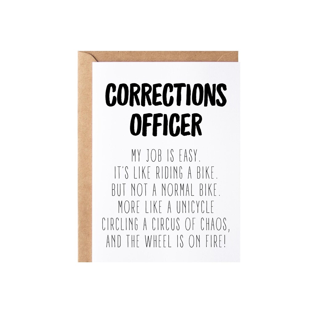 Corrections Officer Gift, Card | Funny Corrections Officer Thank You ...