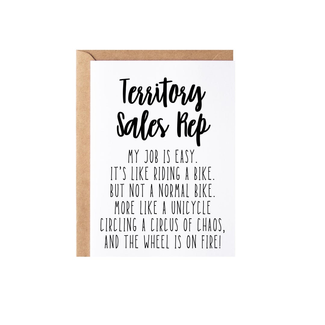 Territory Sales Rep Gift, Card | Funny Territory Sales Representative ...