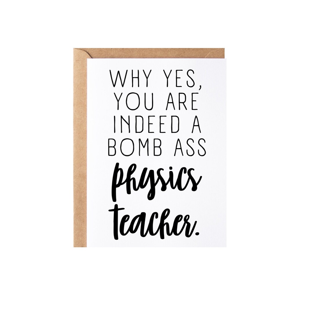 Physics Teacherprincipal Gift, Card | Funny Physics Teacher Thank You ...