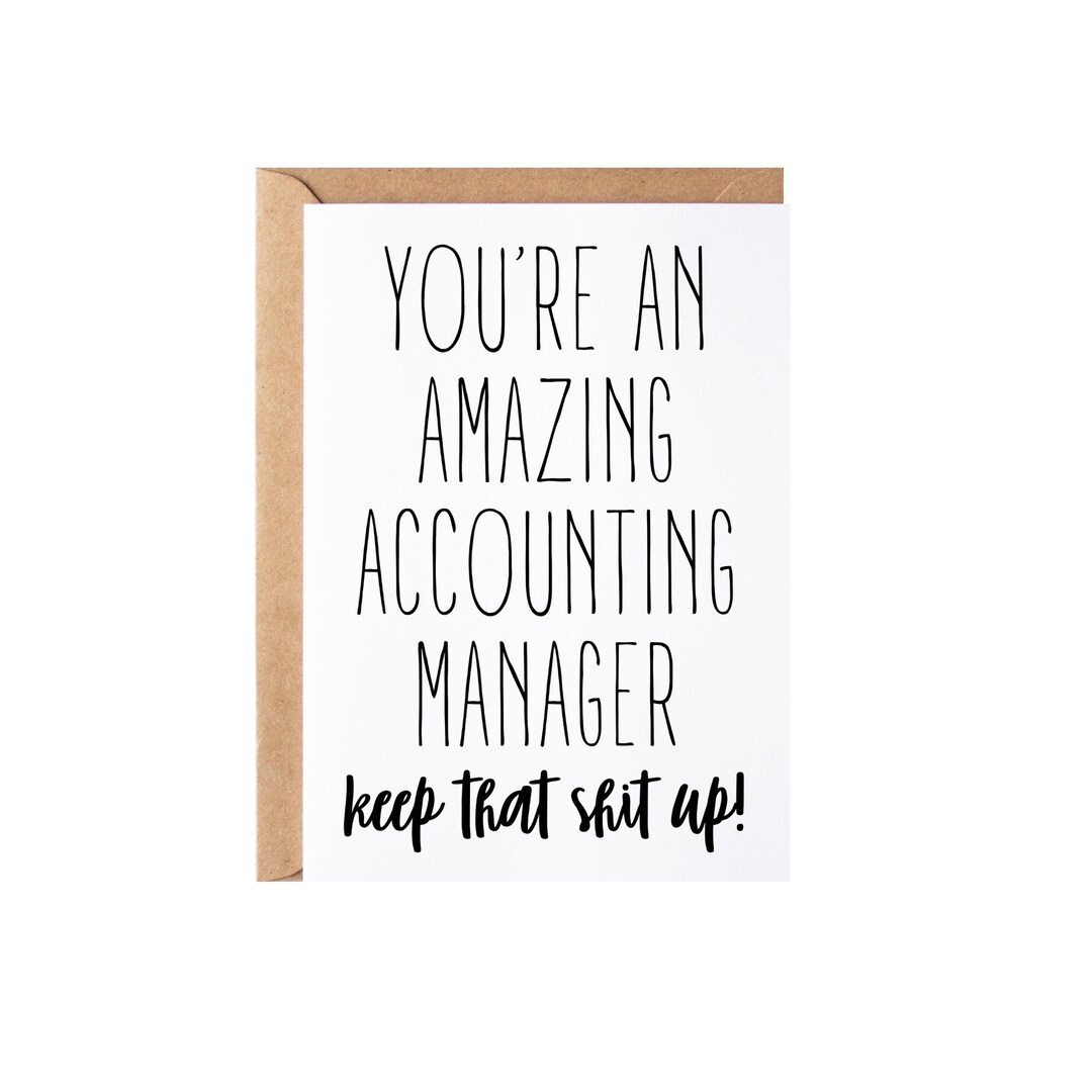 Accounting Manager Gift, Card | Funny Accounting Manager Thank You ...