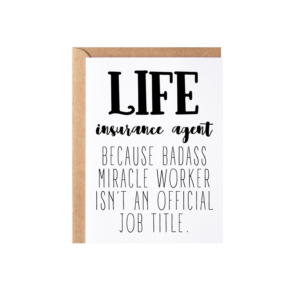 Life Insurance Agent Gift, Card | Funny Life Insurance Agent Thank You ...