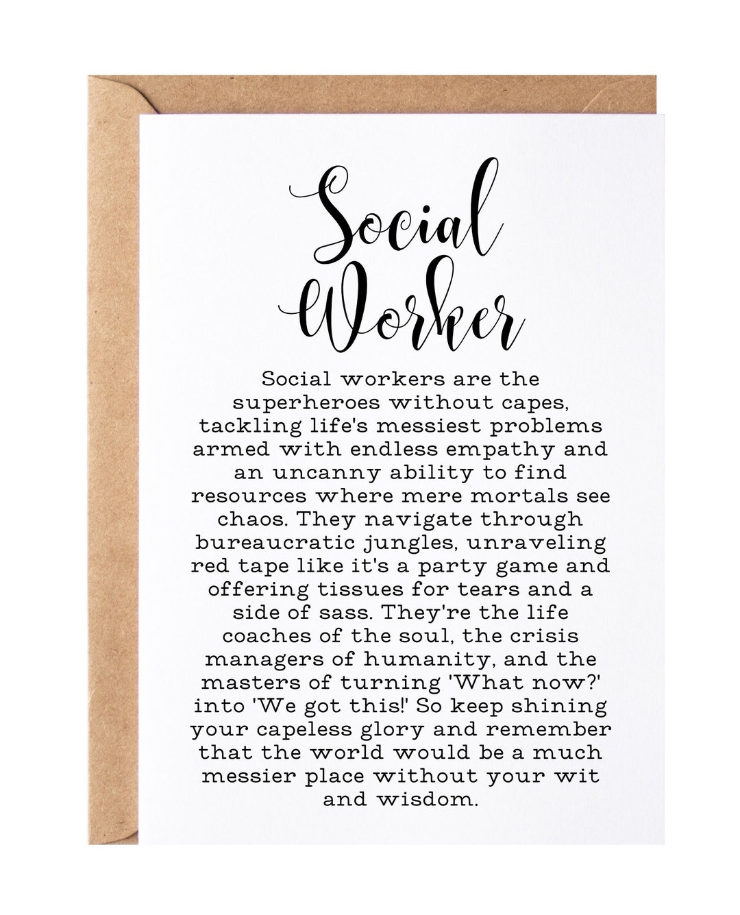 Social Worker Gift, Greeting Card | Social Worker Graduation Gift for ...