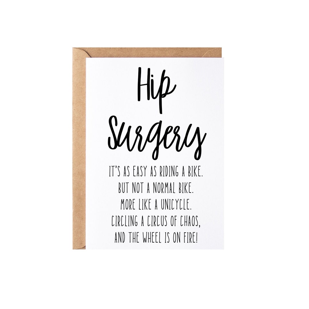 Hip Replacement Card, Hip Surgery Recovery Gift Idea | Funny Get Well ...