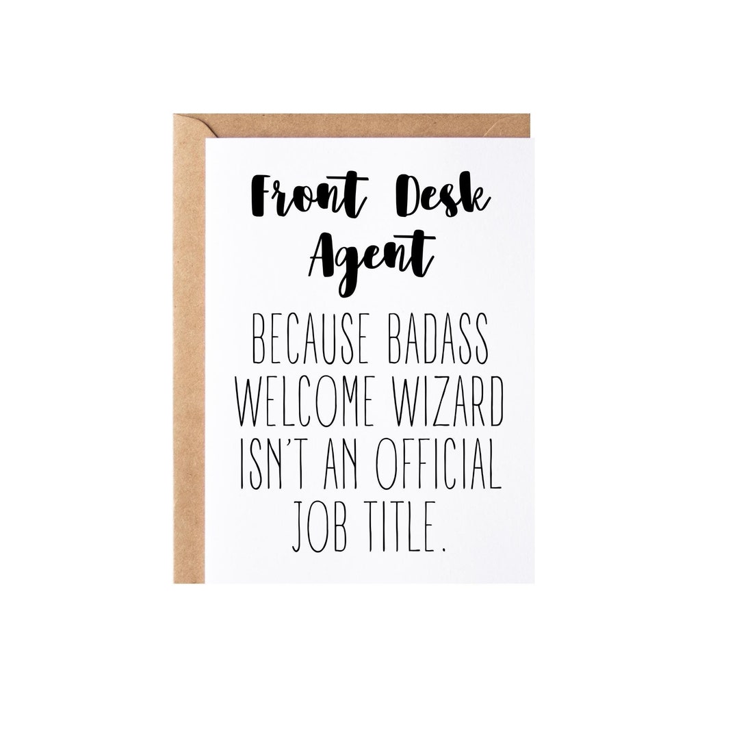 Front Desk Agent Gift, Card | Funny Front Desk Agent Thank You ...