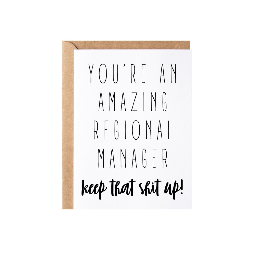 Regional Manager Gift, Card | Funny Regional Manager Thank You ...