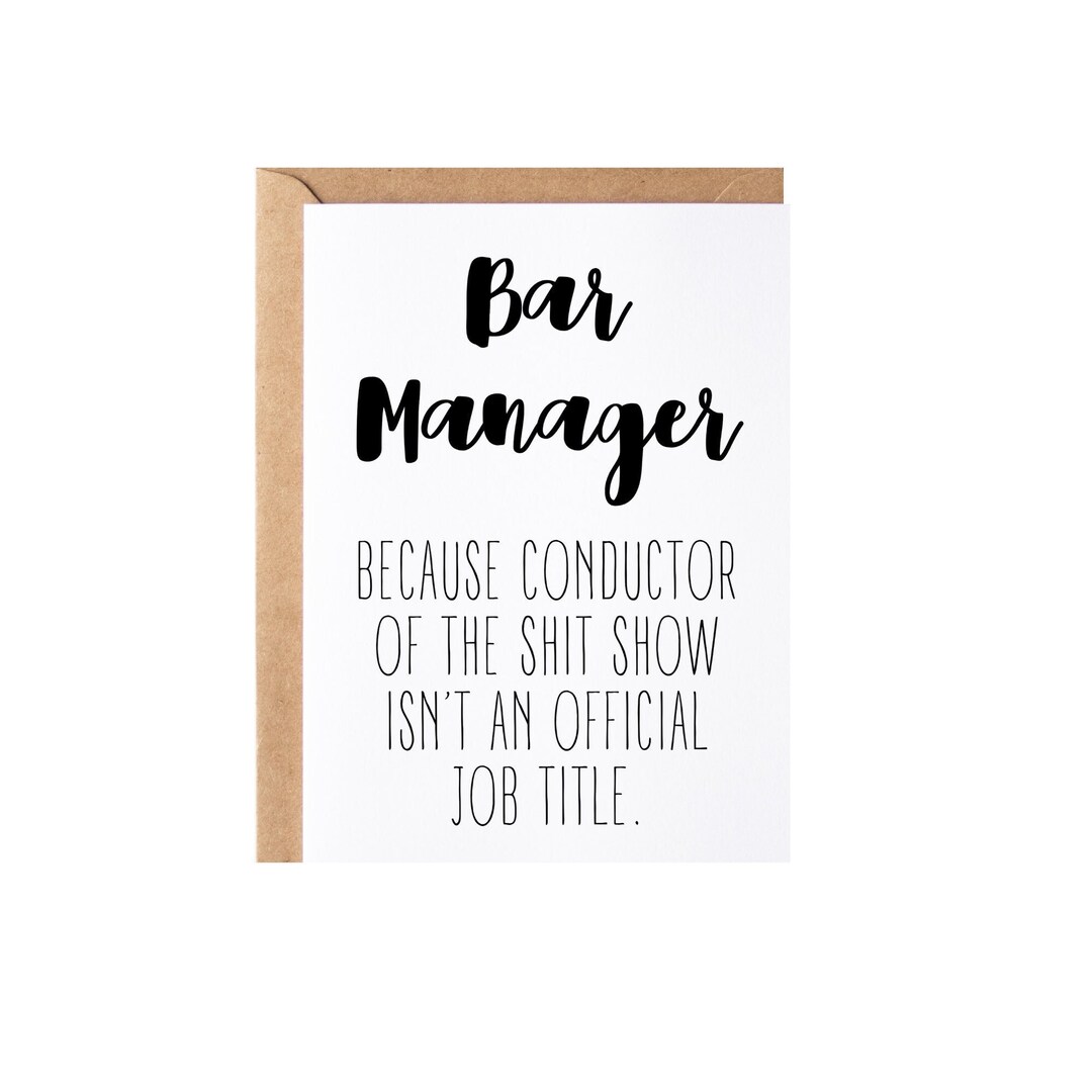 Bar Manager Gift, Card | Funny Bar Management Gift Idea for Men and ...