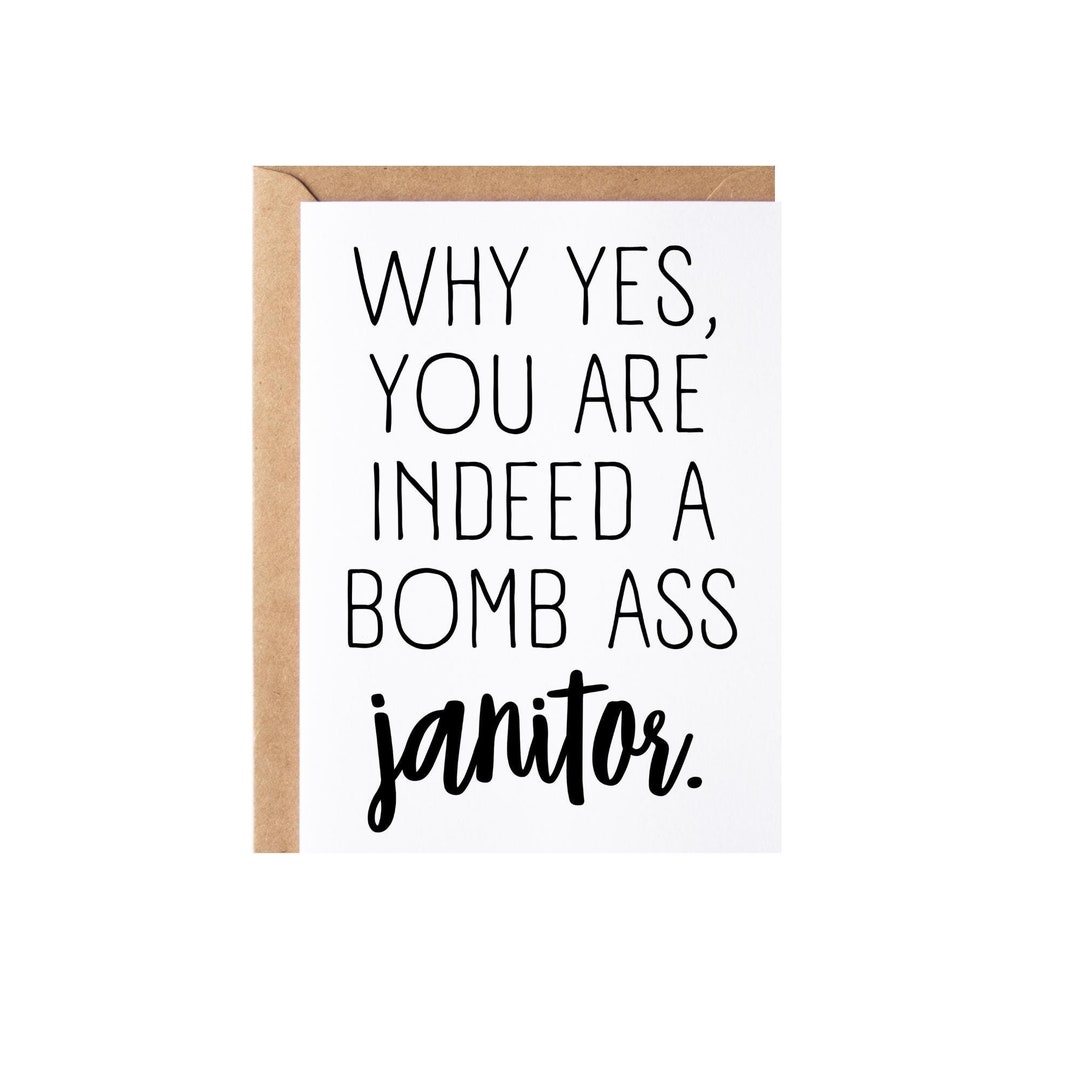 Janitor Gift, Card | Funny Janitor Thank You Appreciation Present Idea ...