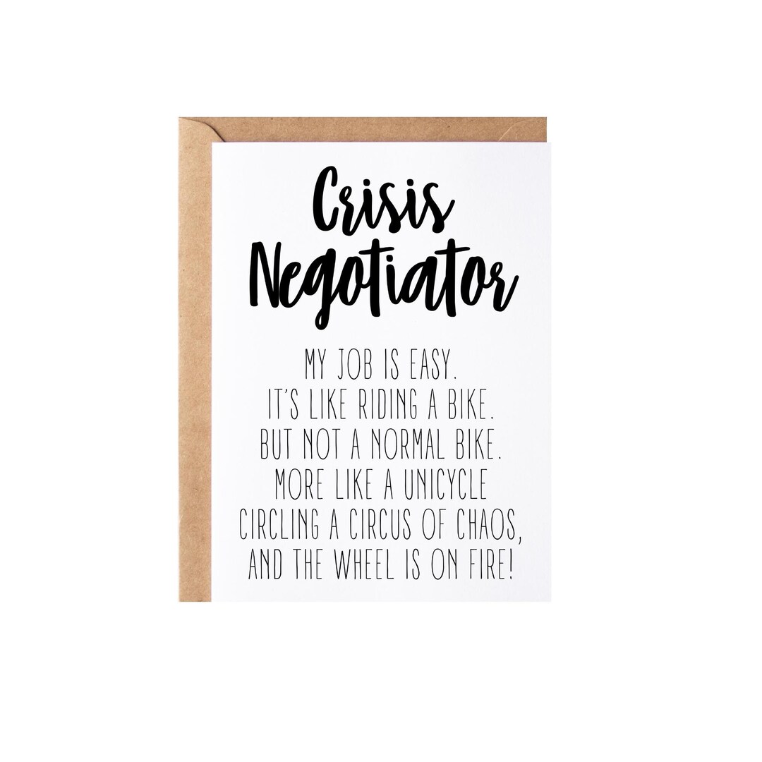 Crisis Negotiator Gift, Card | Crisis Negotiating Thank You ...
