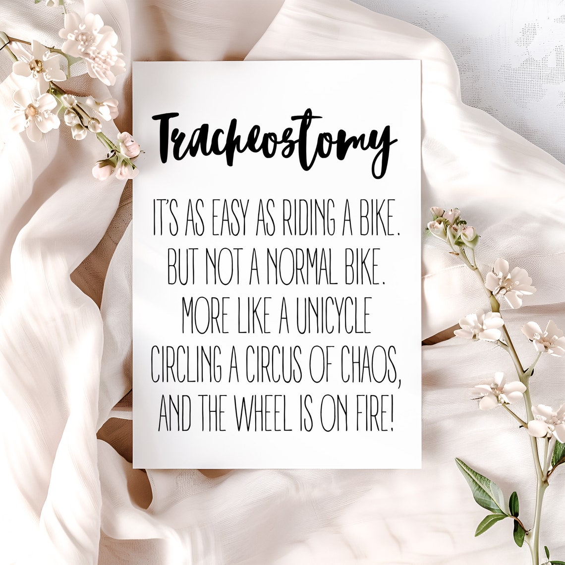 Tracheostomy Surgery Card, Tracheostomy Surgery Recovery Gift Idea ...