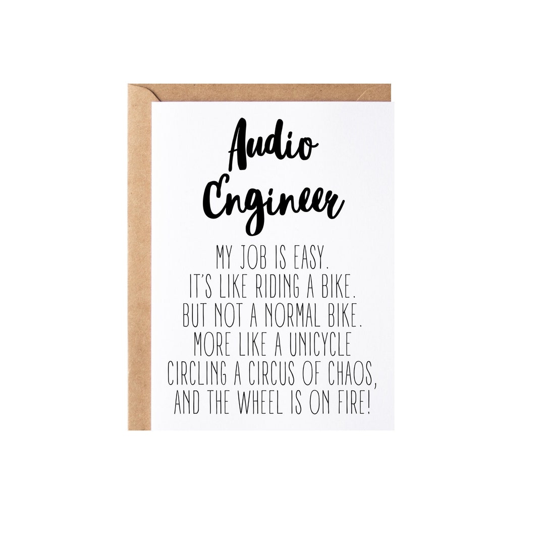 Audio Engineer Gift, Card | Funny Audio Engineering Present Idea for ...
