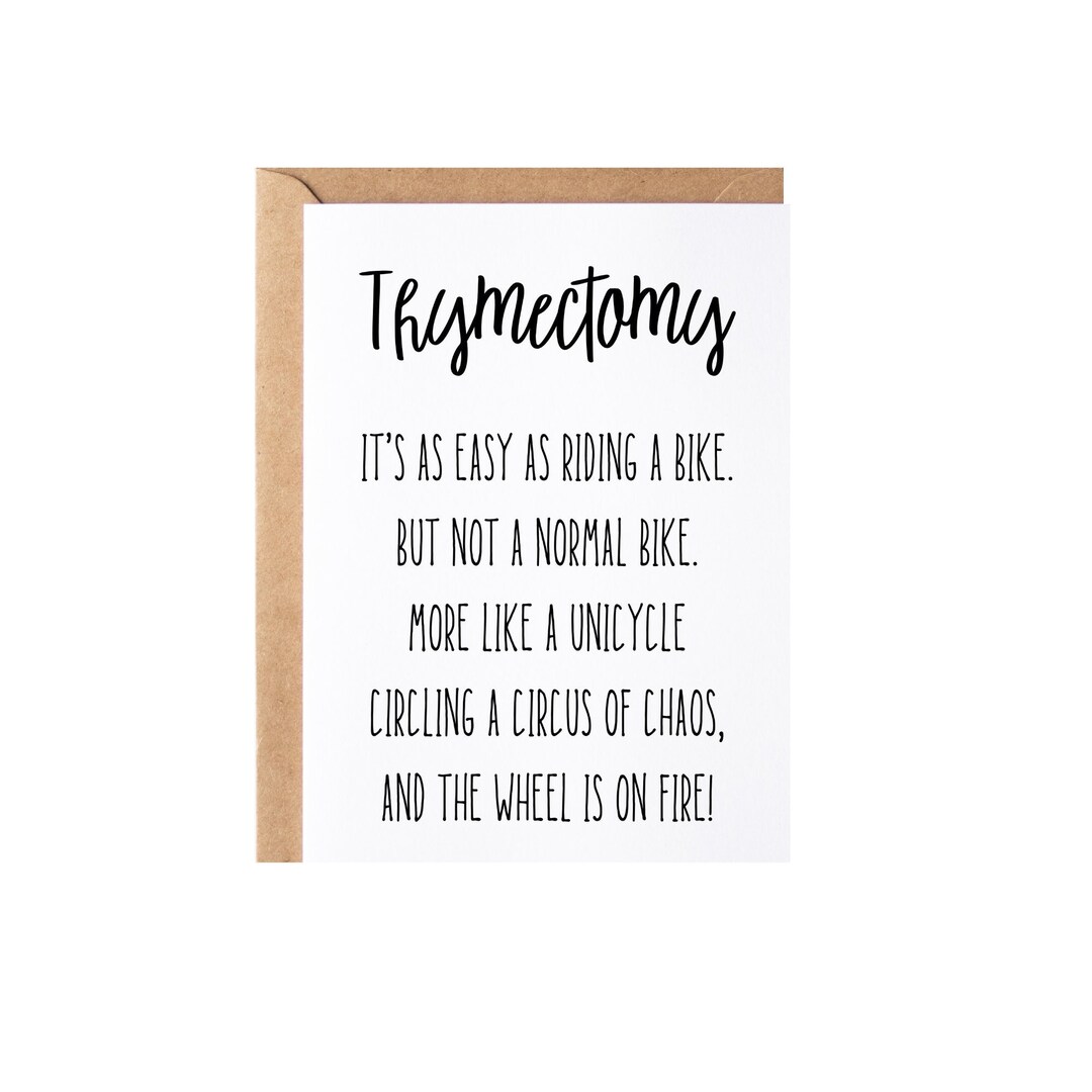 Thymectomy Surgery Card, Thymectomy Recovery Gift Idea | Get Well Feel ...