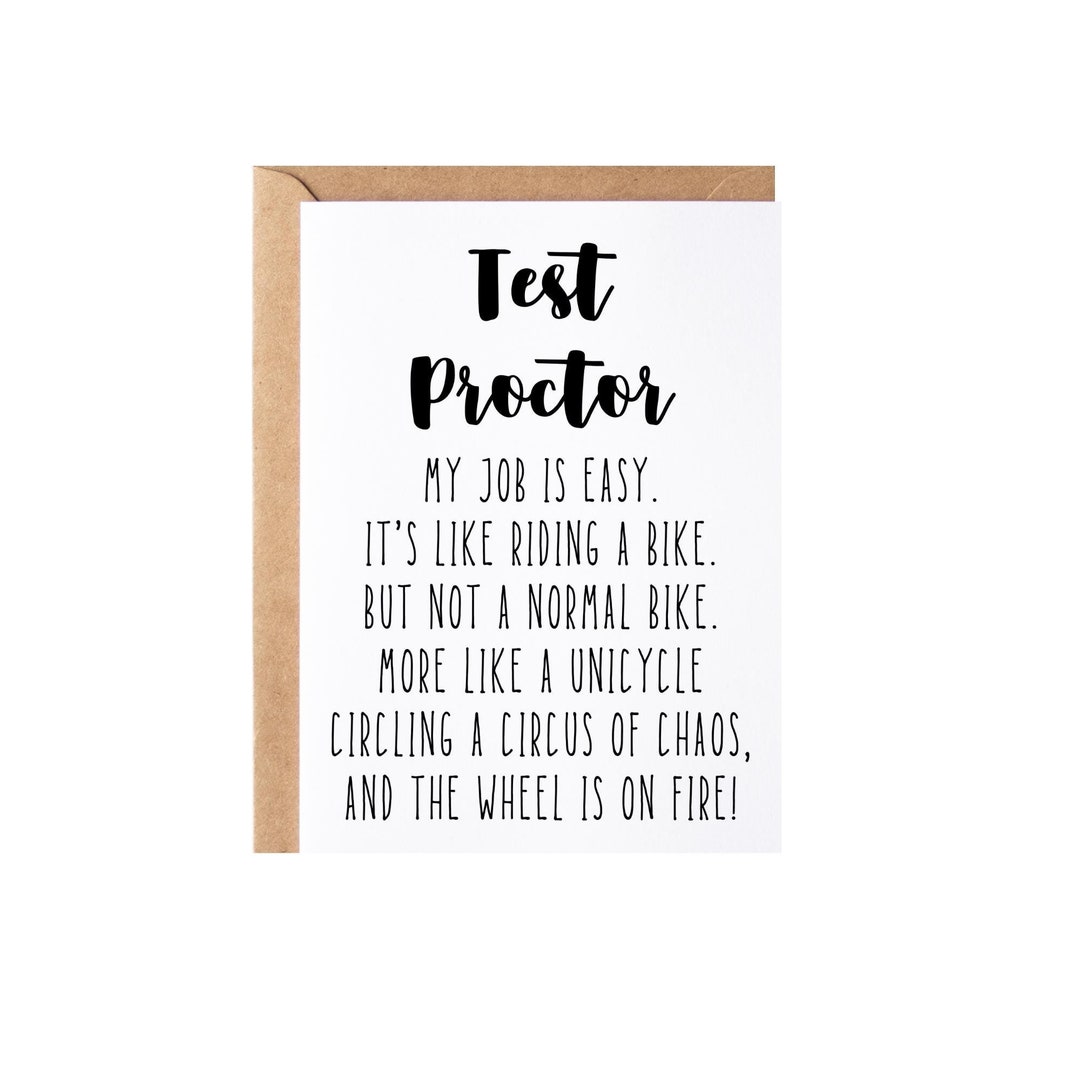 Test Proctor Gift, Card | Funny Test Proctor Thank You Appreciation ...