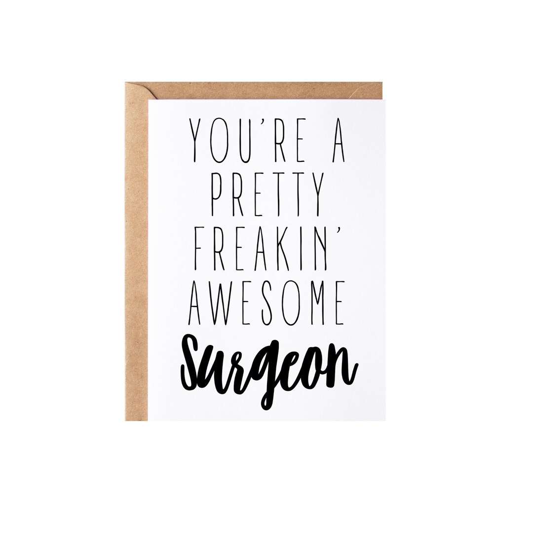 Surgeon Thank You Card | Surgery Doctor School Congrats Gift Idea on ...