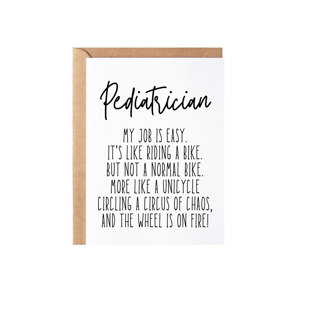 Pediatrician Gift, Card | Funny Pediatrician Grad Gift | Pediatrician ...