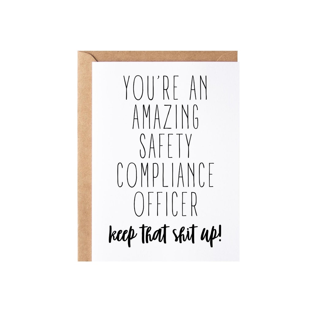 Safety Compliance Officer Gift, Card | Funny Safety Compliance Officer ...