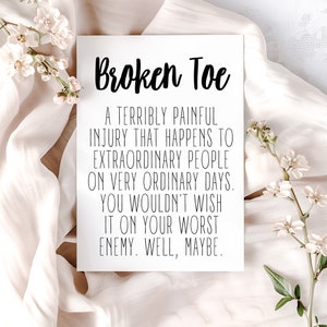 Broken Toe Card, Having Toe Surgery Recovery Gift Idea | Get Well Feel ...