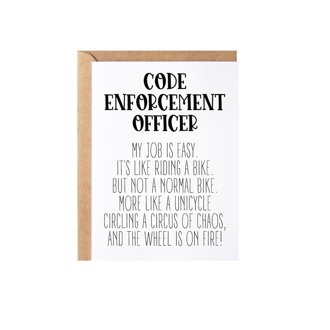 Code Enforcement Gift, Card | Funny Code Enforcement Thank You ...