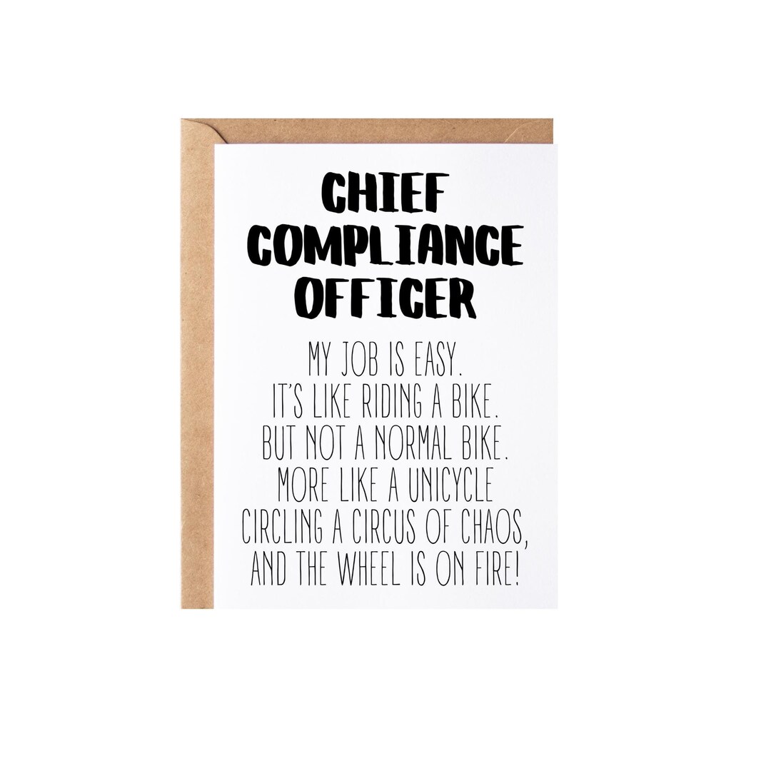 Chief Compliance Officer Gift, Card | Funny Chief Compliance Officer ...