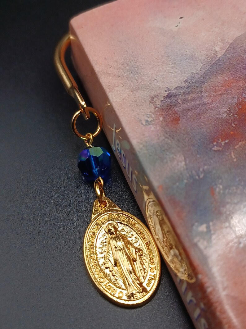 Gold Bookmark, Miraculous Medal, Jewelry Bookmark, Book Accessories for ...