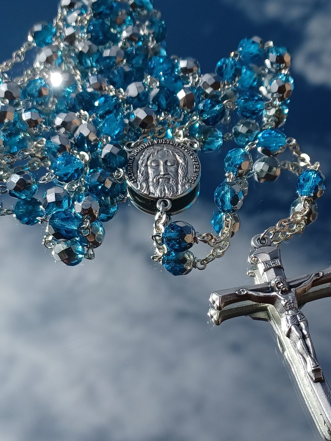 Holy Face of Jesus Catholic Rosary, Shroud of Turin Prayer Beads ...