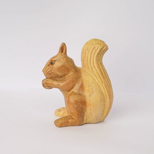 Wooden Squirrel Statue 3 Inch / 7cm, Small, Hand Carved Sculpture, Wood ...