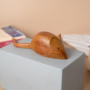 Mini Mouse Wooden Carving 2 Inch / 5 Cm High , Mouse Sculpture, Mouse ...