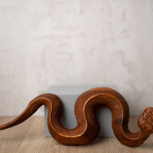 2 Size - Wooden Rattle Snake, Rattlesnake Carving, Wood Carving ...