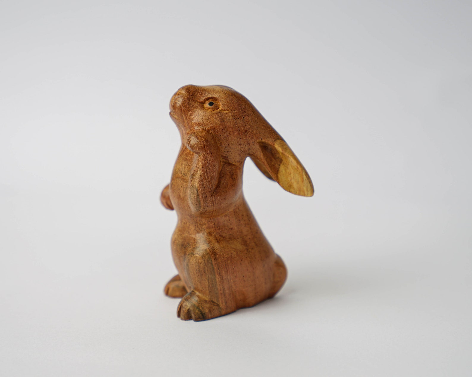 Rabbit Wood Statue 3.1 Inch / 7 Cm Wood Carving Figurine - Etsy