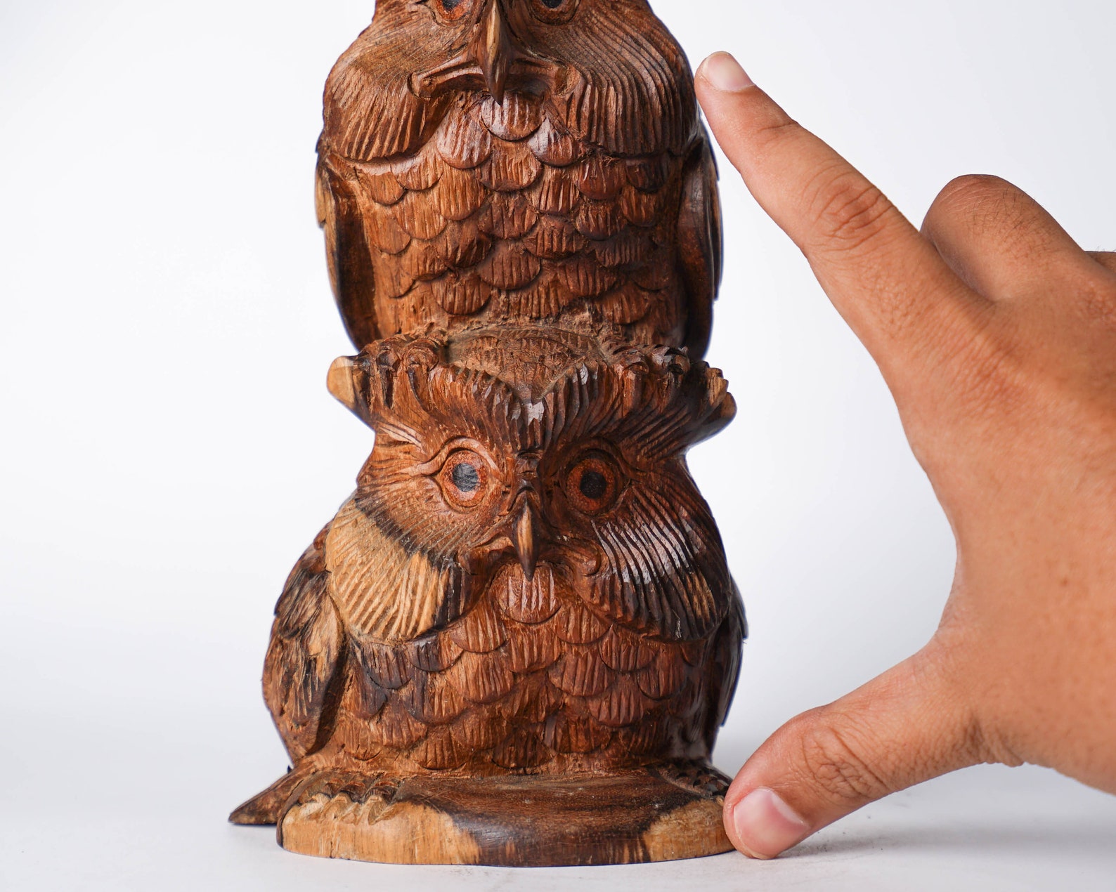 Owl Sculpture 8 Inch / 20 Cm Cm Owl Wood Carving Owl Statue - Etsy