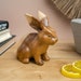 Wooden Rabbit 5 Inch / 12 Cm Hand Carved Statue Unique - Etsy
