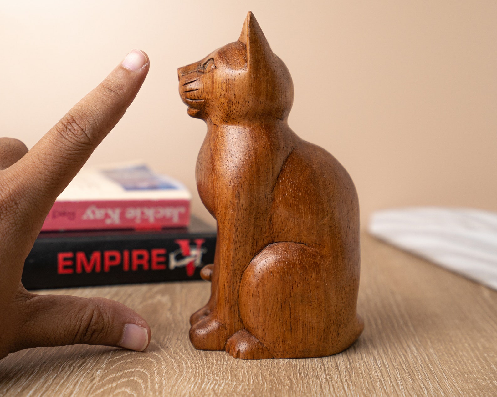 Wooden Sitting Cat 6 Inch / 15 Cm Cat Sculpture Cat | Etsy