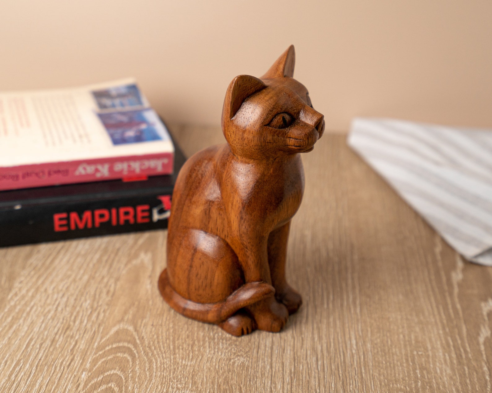 Wooden Sitting Cat 6 Inch / 15 Cm Cat Sculpture Cat | Etsy