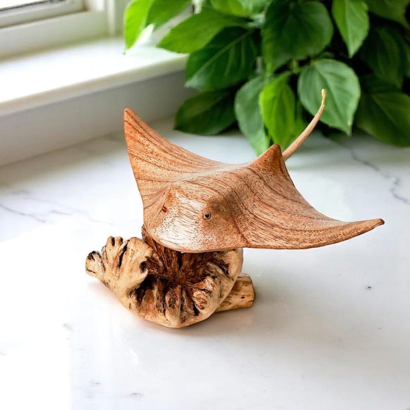 Wood Manta Ray Sculpture - Etsy