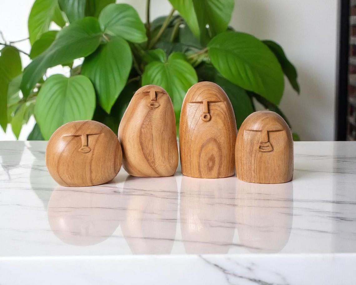 Funny Face, Funny Wood Meme, Wood Face Figurine, Wood Carving, Table ...