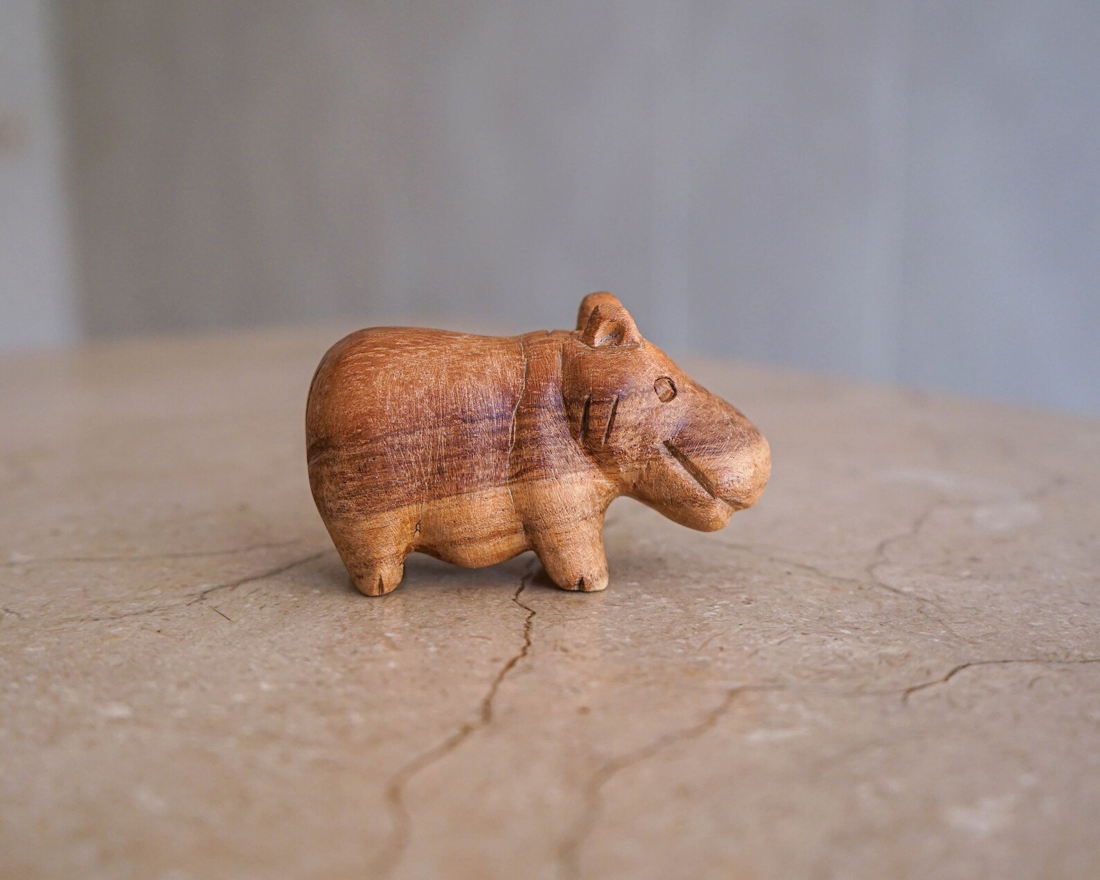 Wooden Hippo 3 Inch / 7 Cm Legth, Hand Carved Sculpture, Wood Carving ...