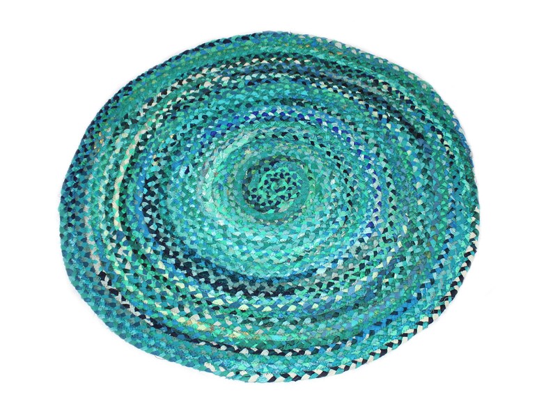 Rag Rug Carpet 2X2 FEET Colorful Round Rug Floor Covering - Etsy