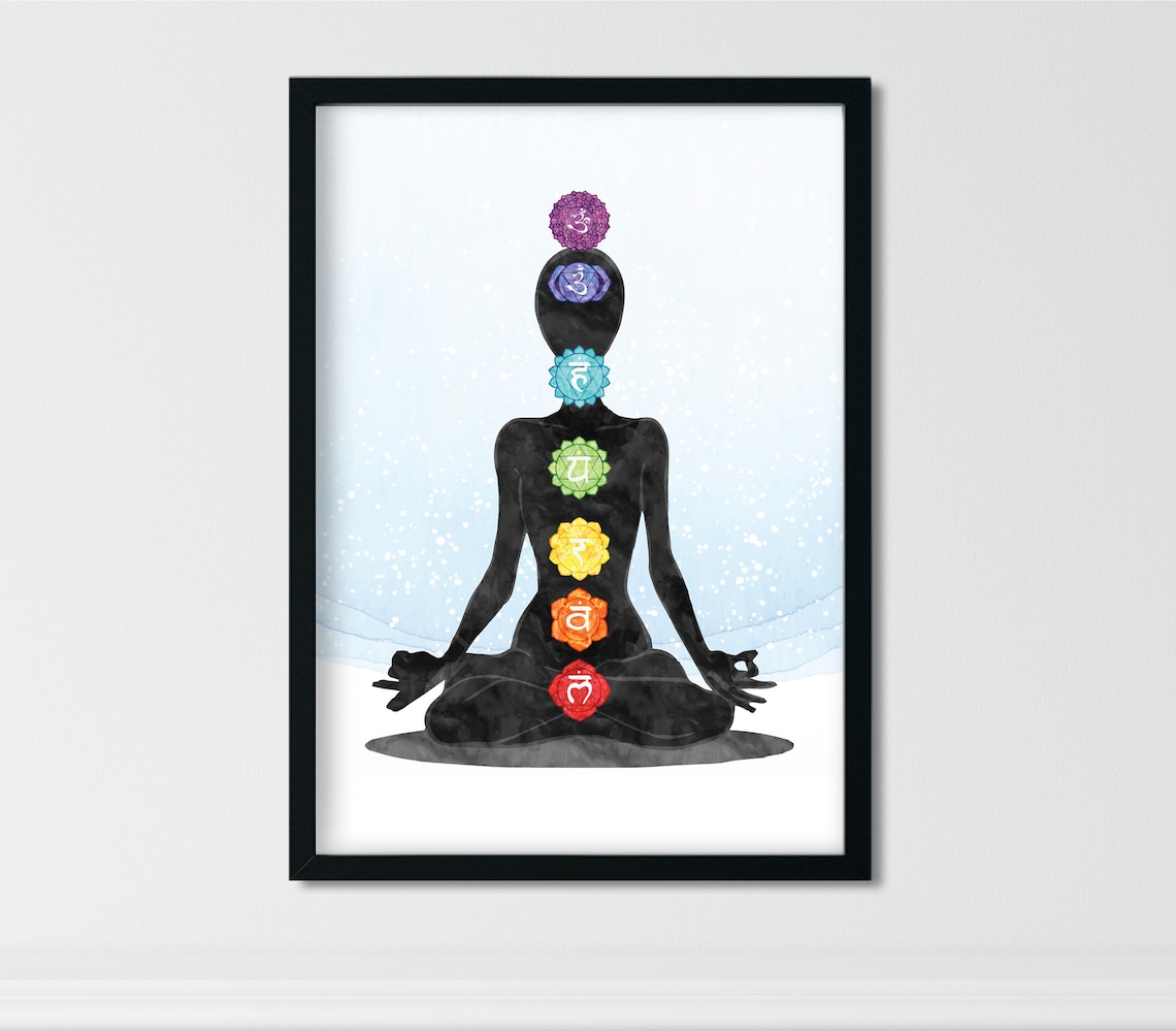 Chakra Yoga Poses Poster, Chakra Alignment DIGITAL DOWNLOAD, Chakra ...