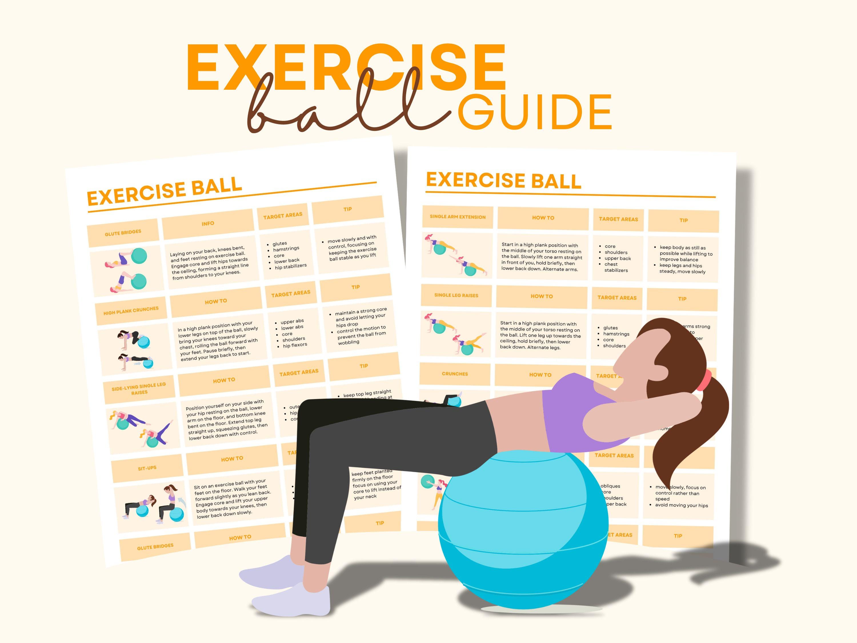 Exercise Ball Workout Templates | Core, Balance & Strength | Full Body ...