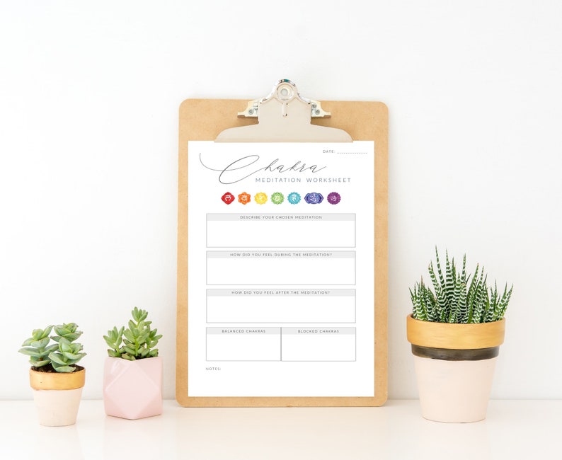 Chakra Meditation Guide and Worksheet, Chakra Alignment DIGITAL ...