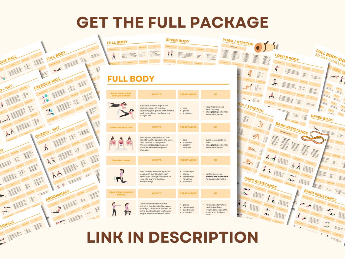 Full Body Shredding Workout Printables | Total Body Strength & Toning ...